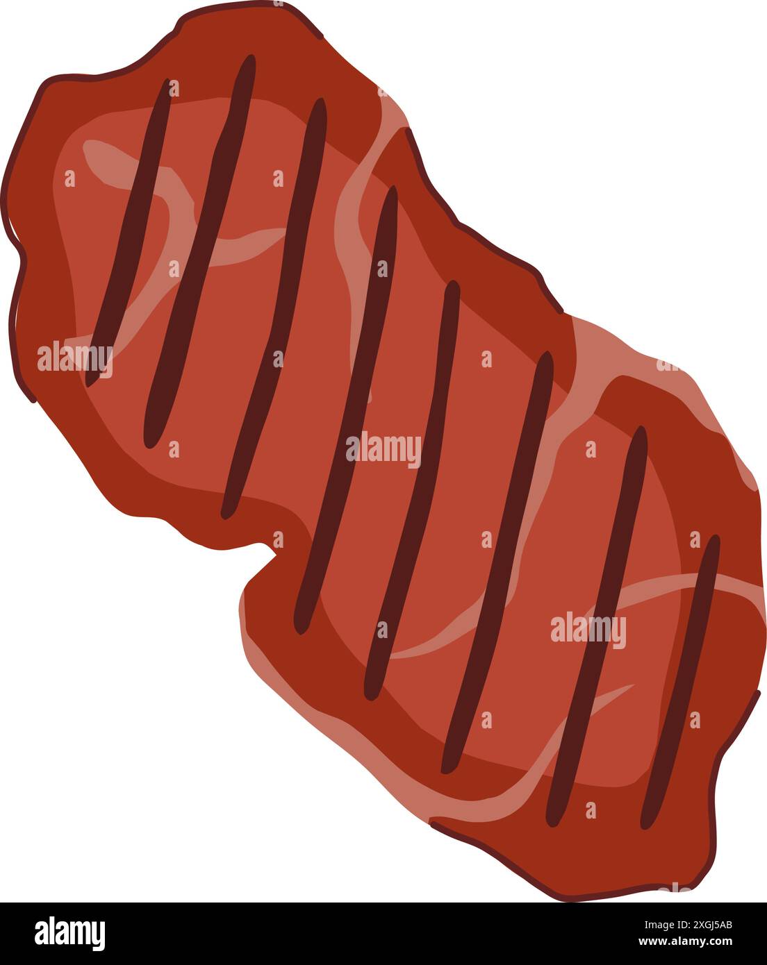 black steak grill cartoon vector illustration Stock Vector Image & Art ...