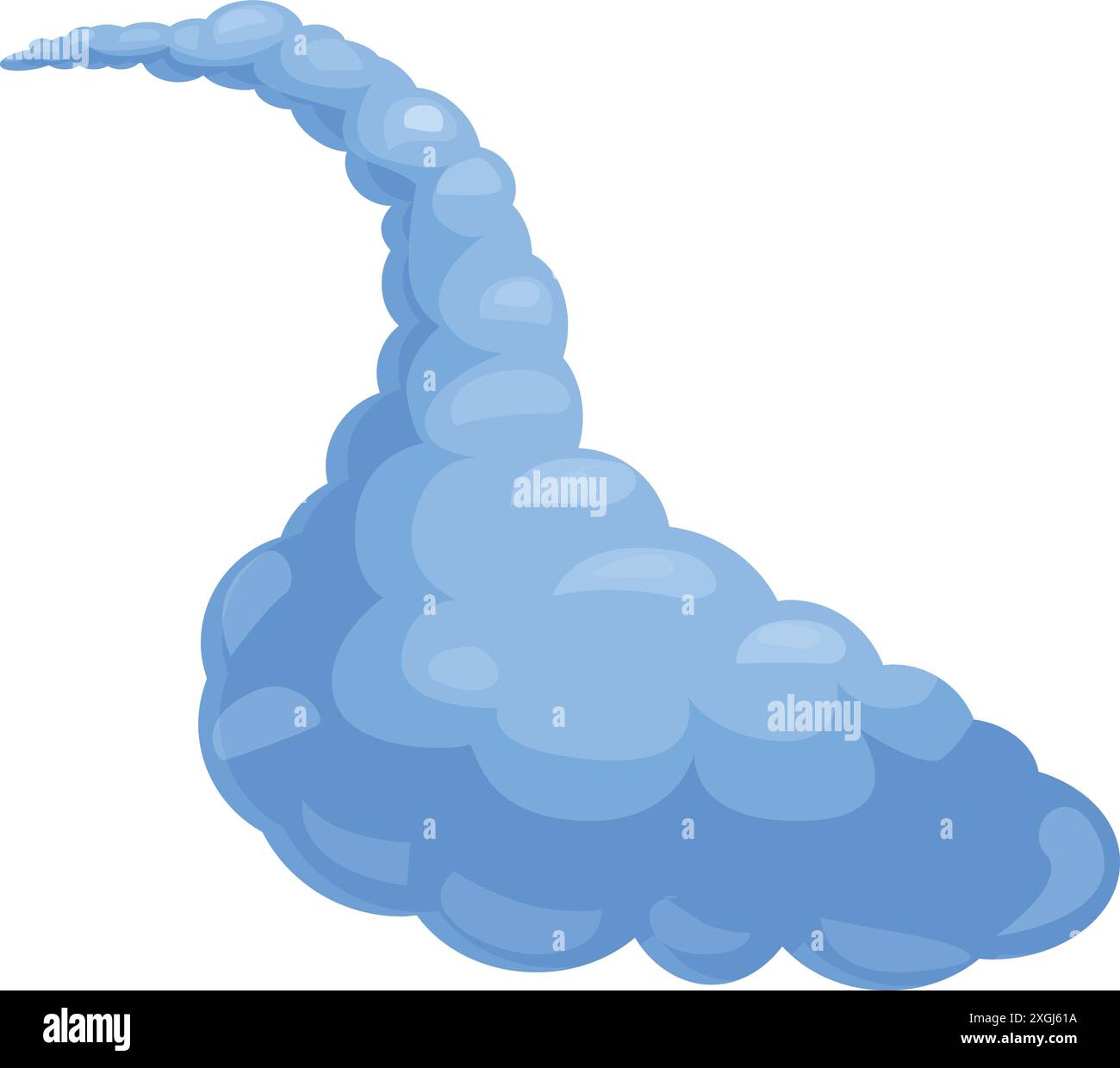 Cartoon style illustration of a blue smoke cloud forming a trail Stock ...