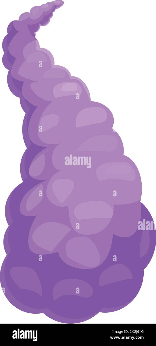 Cartoon illustration of purple smoke trail swirling upwards Stock ...