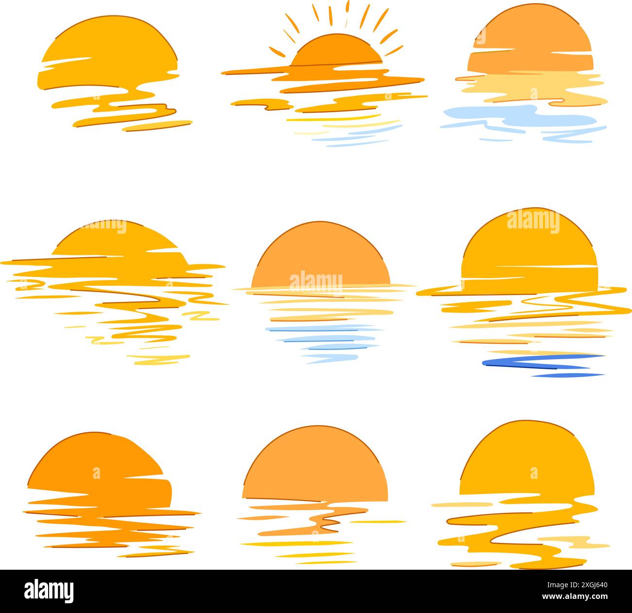 sunset set cartoon vector illustration Stock Vector Image & Art - Alamy