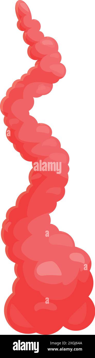 Red smoke is slowly rising up in a spiral shape forming a swirling ...