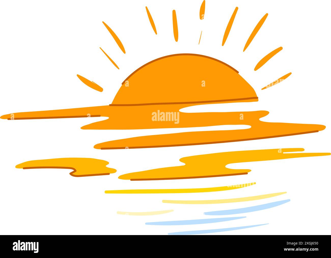 sun sunset cartoon vector illustration Stock Vector Image & Art - Alamy