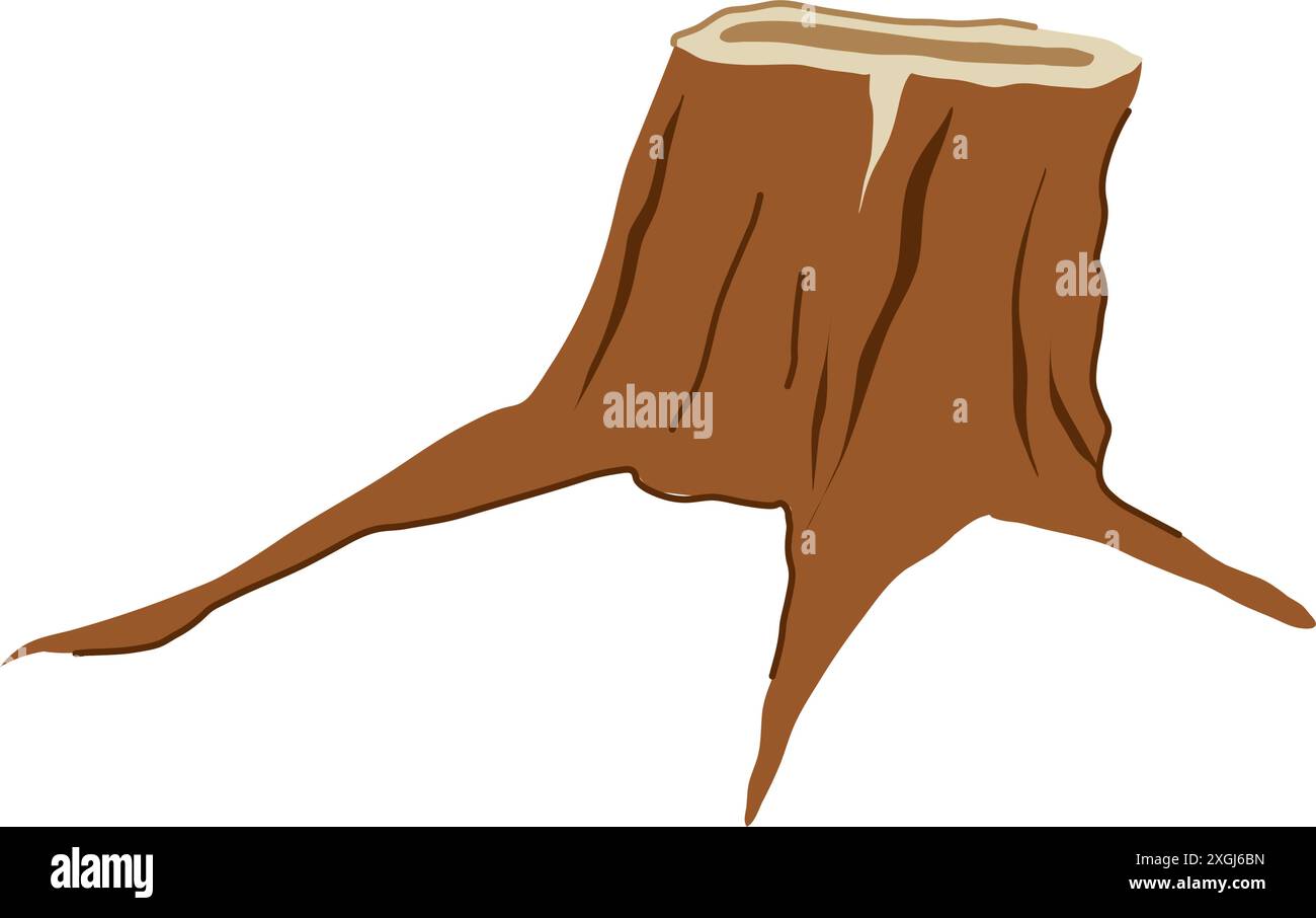 tree stump cartoon vector illustration Stock Vector Image & Art - Alamy