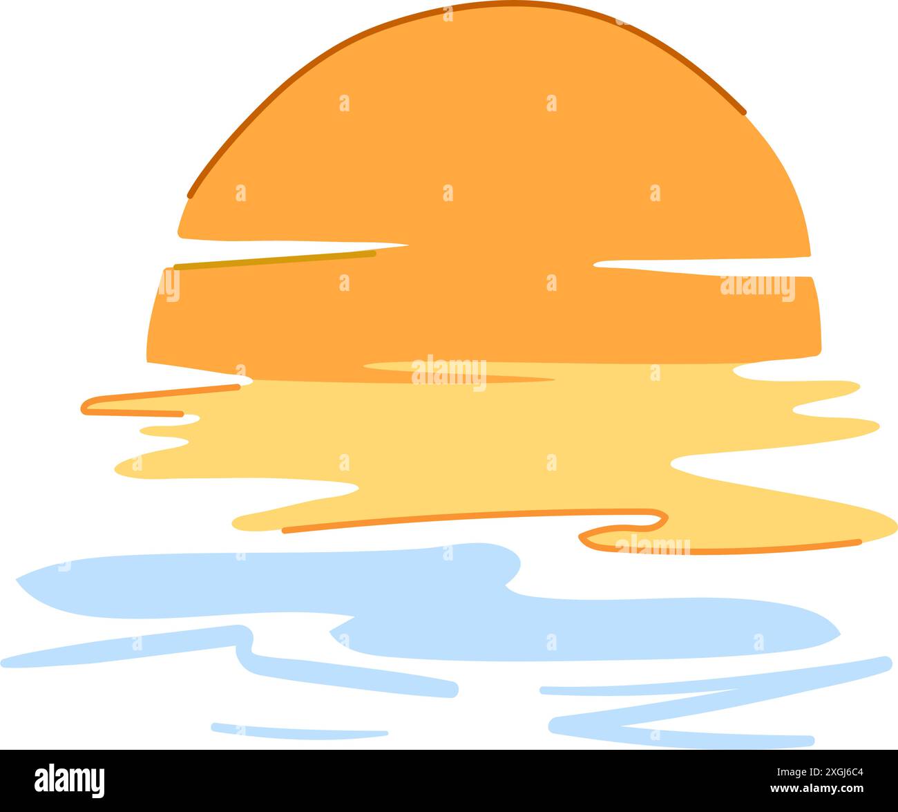 sea sunset cartoon vector illustration Stock Vector Image & Art - Alamy