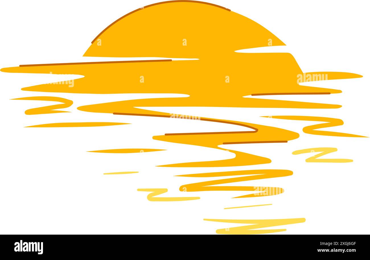 landscape sunset cartoon vector illustration Stock Vector Image & Art ...
