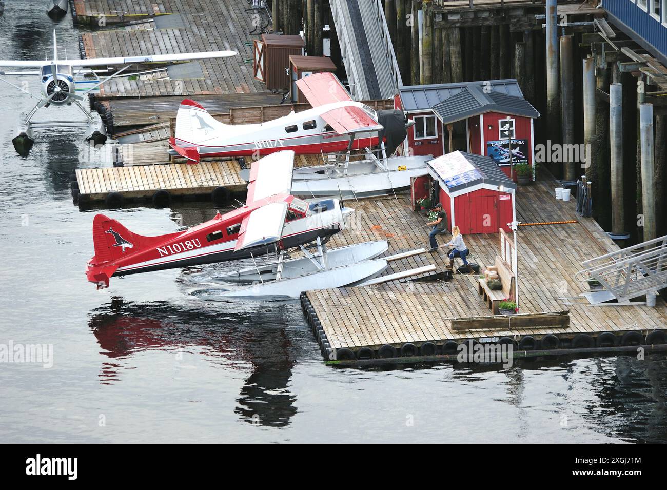 Sitka, Alaska, USA - 29th June 2024:Pushing Beaver Sea plane N1018U in ...