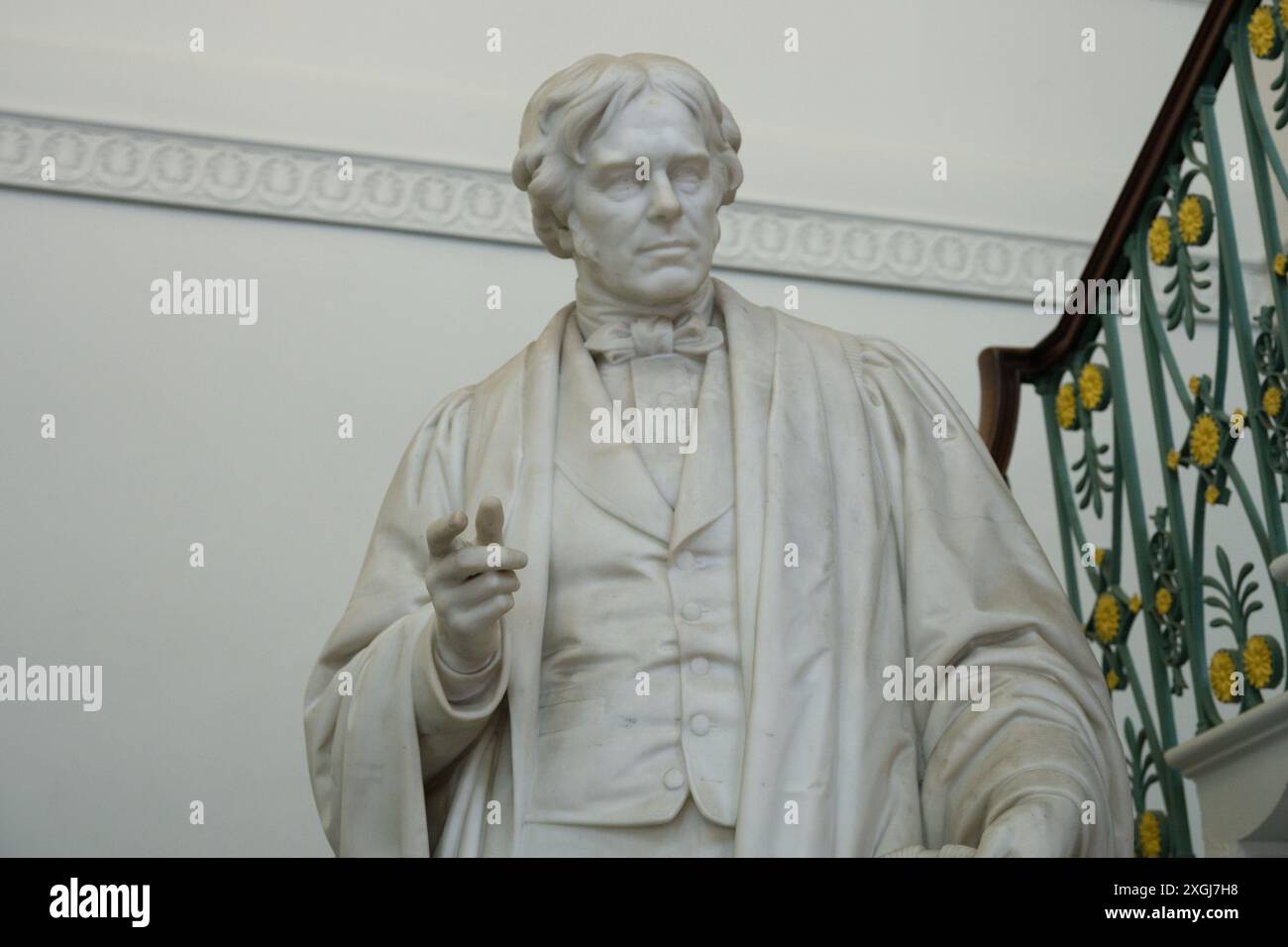 A statue of Michael Faraday in the Royal Institution in London Stock ...