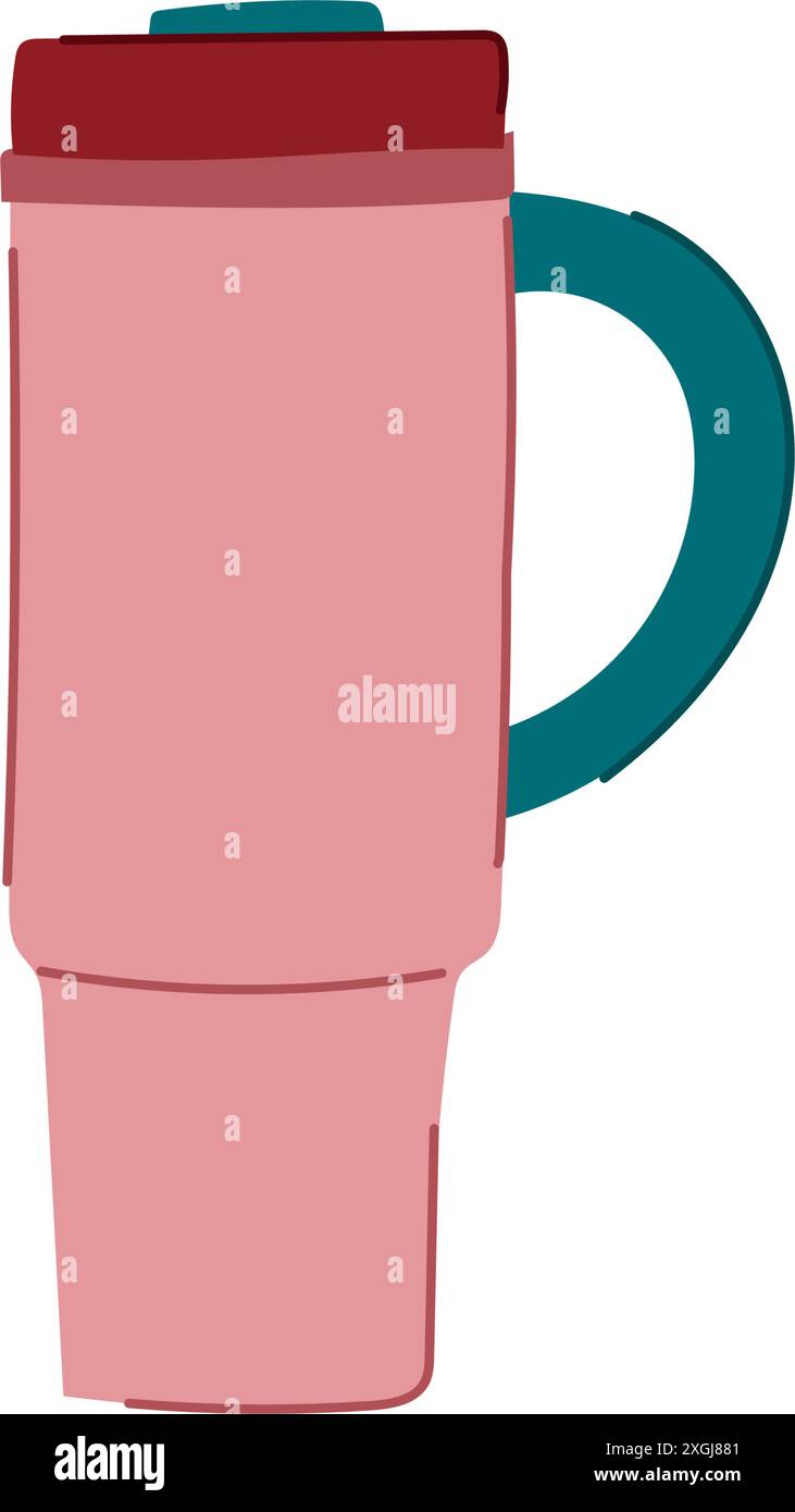 tumbler thermos cup cartoon vector illustration Stock Vector Image ...