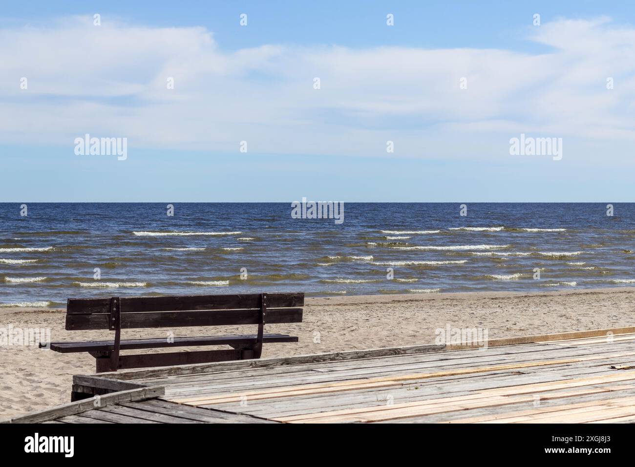 Wooden bench by the lake for resting hi-res stock photography and ...