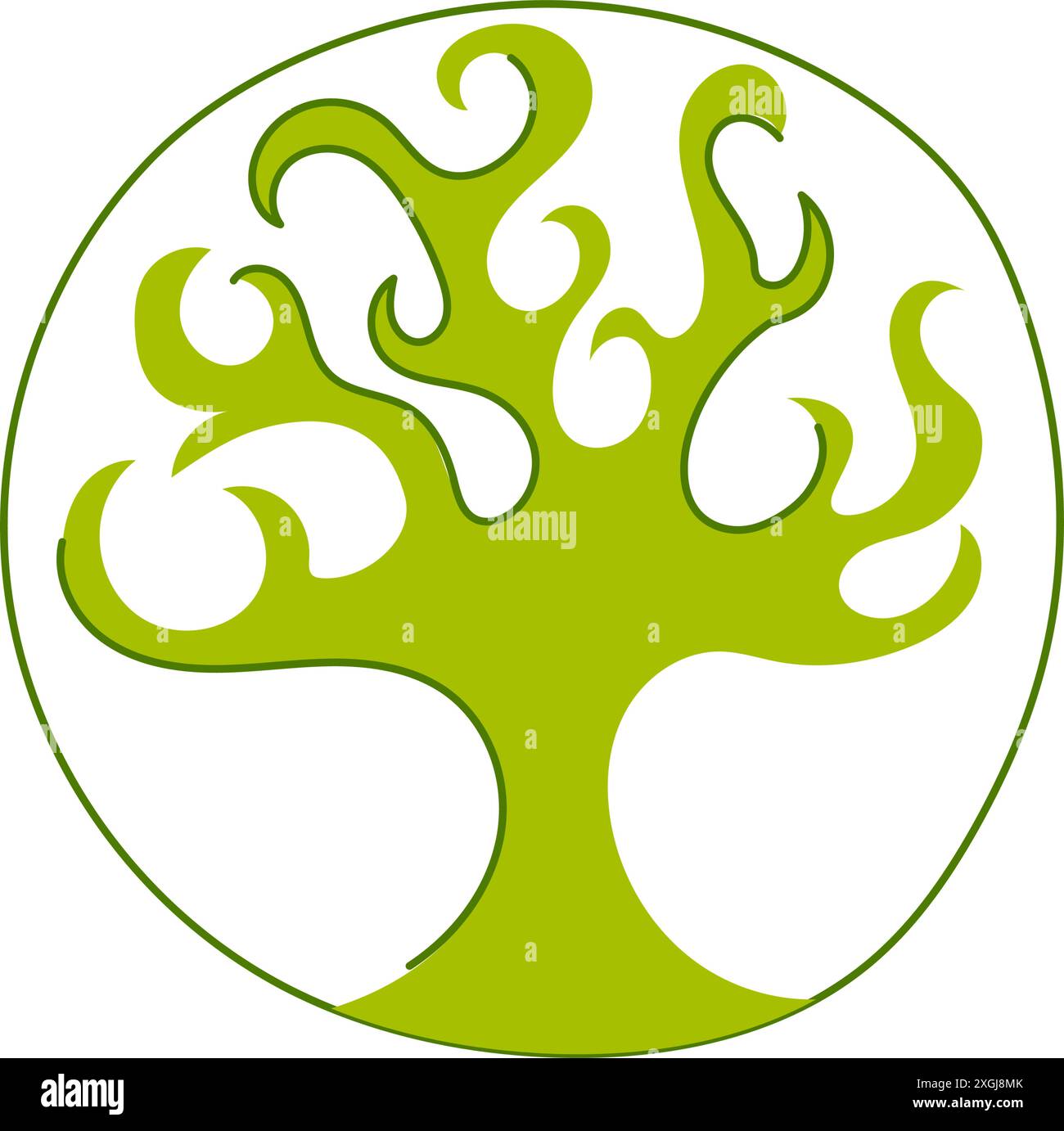 eco tree of life cartoon vector illustration Stock Vector Image & Art ...