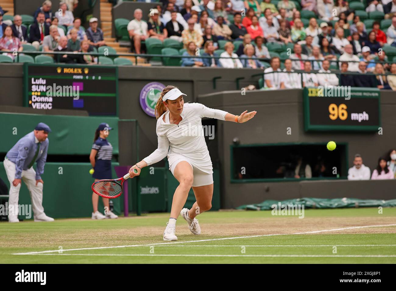 London, London, Great Britain. 9th July, 2024. Donna Vekic (CRO) in ...