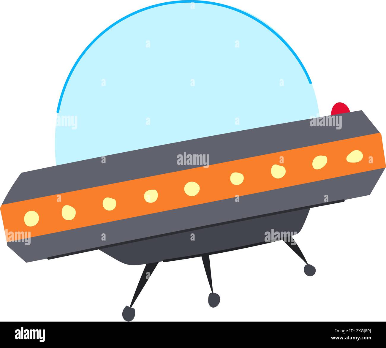 flying ufo ship cartoon vector illustration Stock Vector Image & Art ...