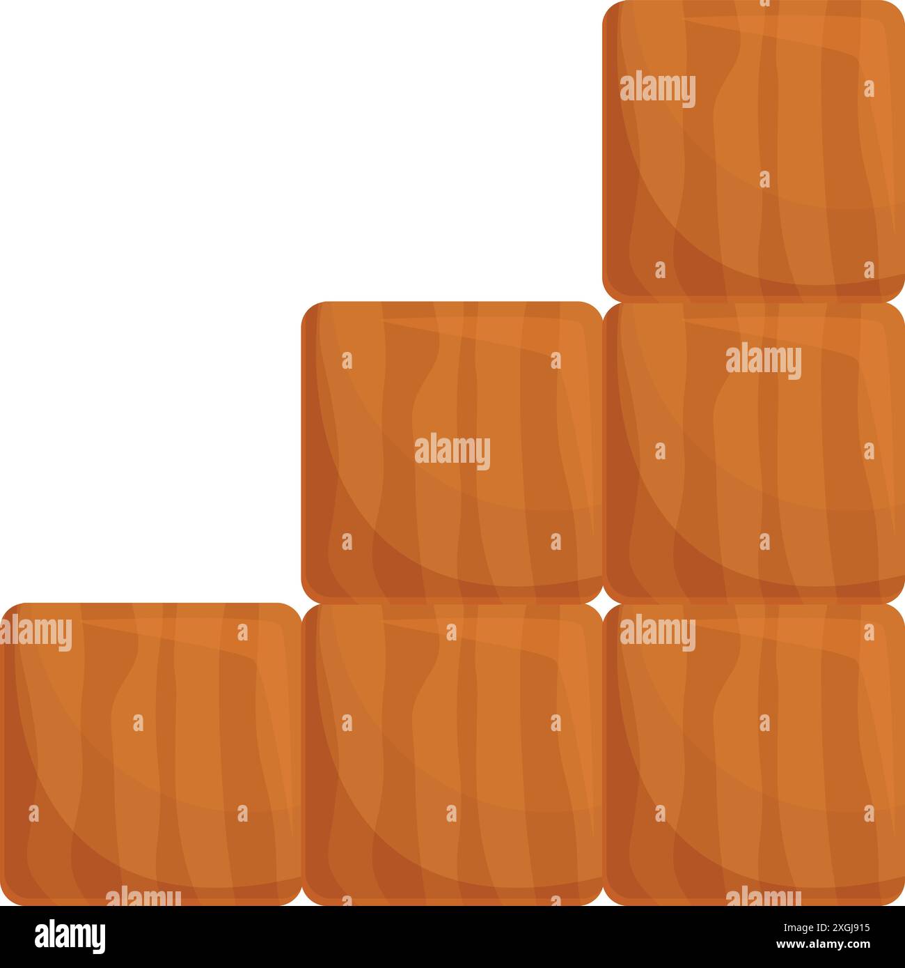 Six wooden blocks forming an ascending staircase shape Stock Vector ...