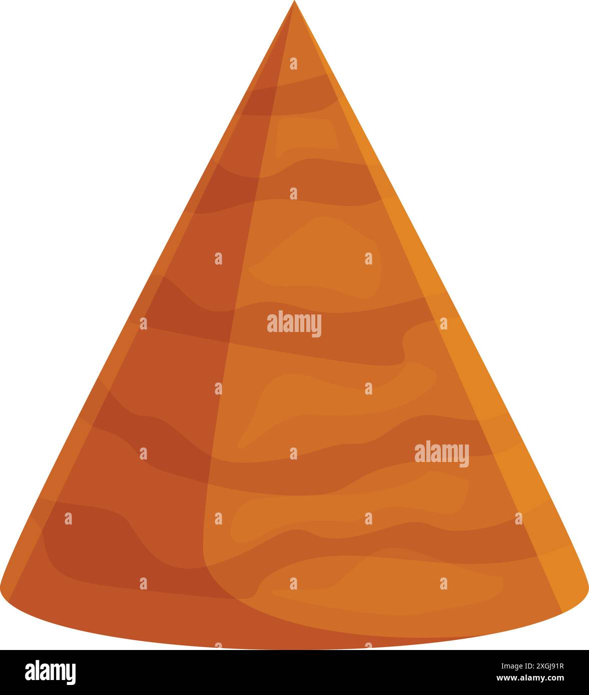 Simple wooden cone shape standing upright on a white background Stock ...