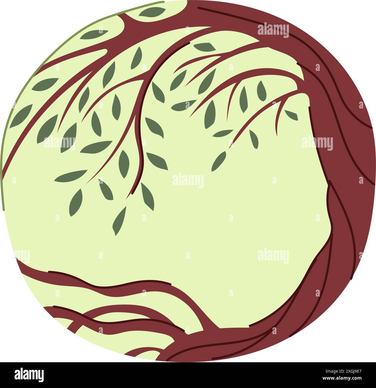 planet tree of life cartoon vector illustration Stock Vector Image ...