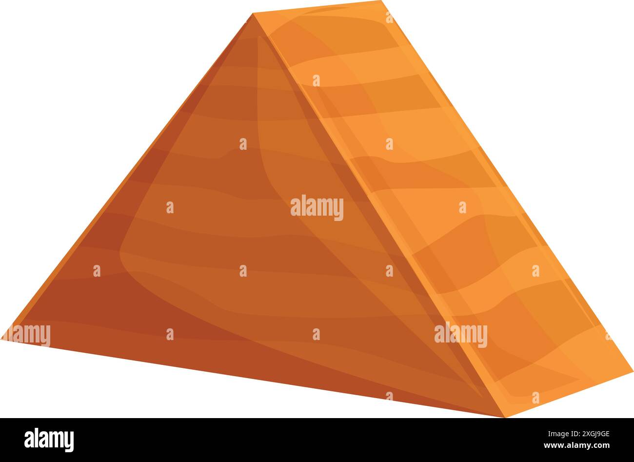 Illustration of a textured egyptian pyramid standing on sand, in a ...