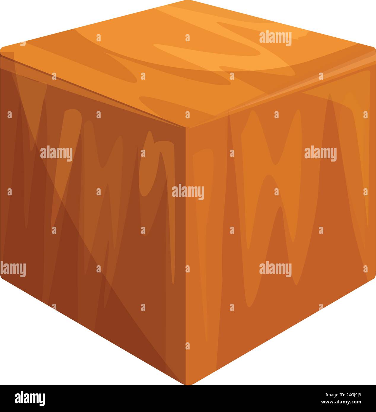 Simple, square block of wood is showing a beautiful grain pattern Stock ...