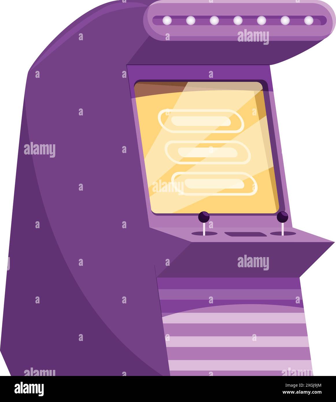 Illustration featuring a purple arcade game standing alone with a ...