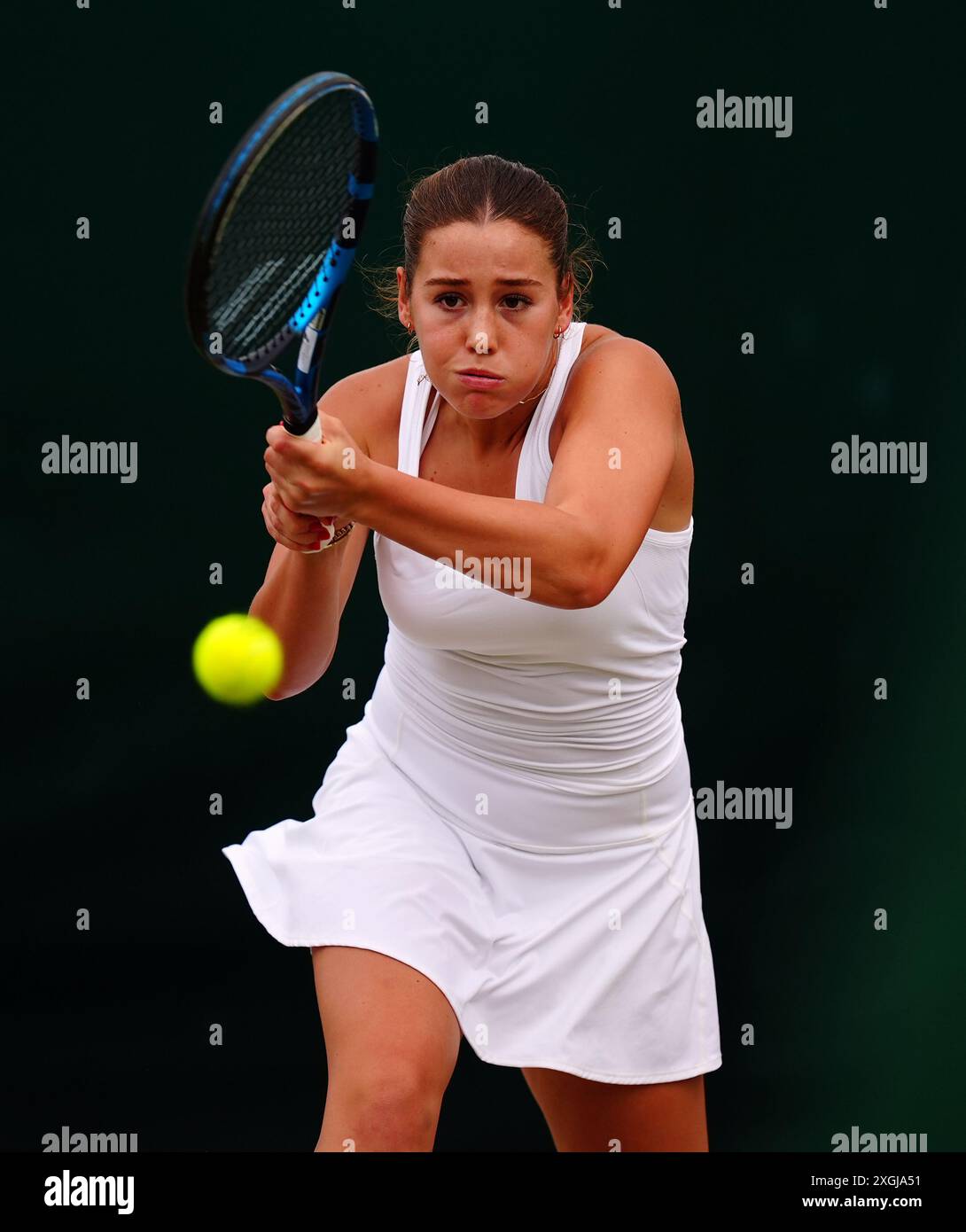 Flora Johnson on day nine of the 2024 Wimbledon Championships at the ...