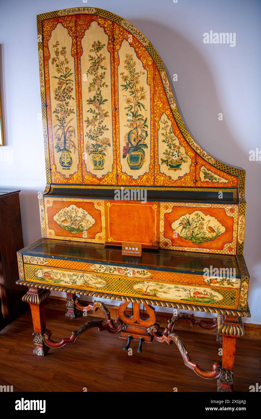 Old antique piano in the piano museum of Gulang island, Fujian, China ...