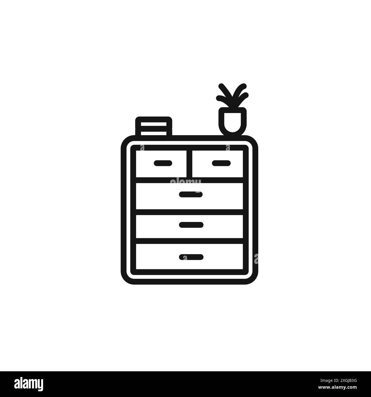 Chest of drawers icon vector logo set collection for web app ui Stock ...