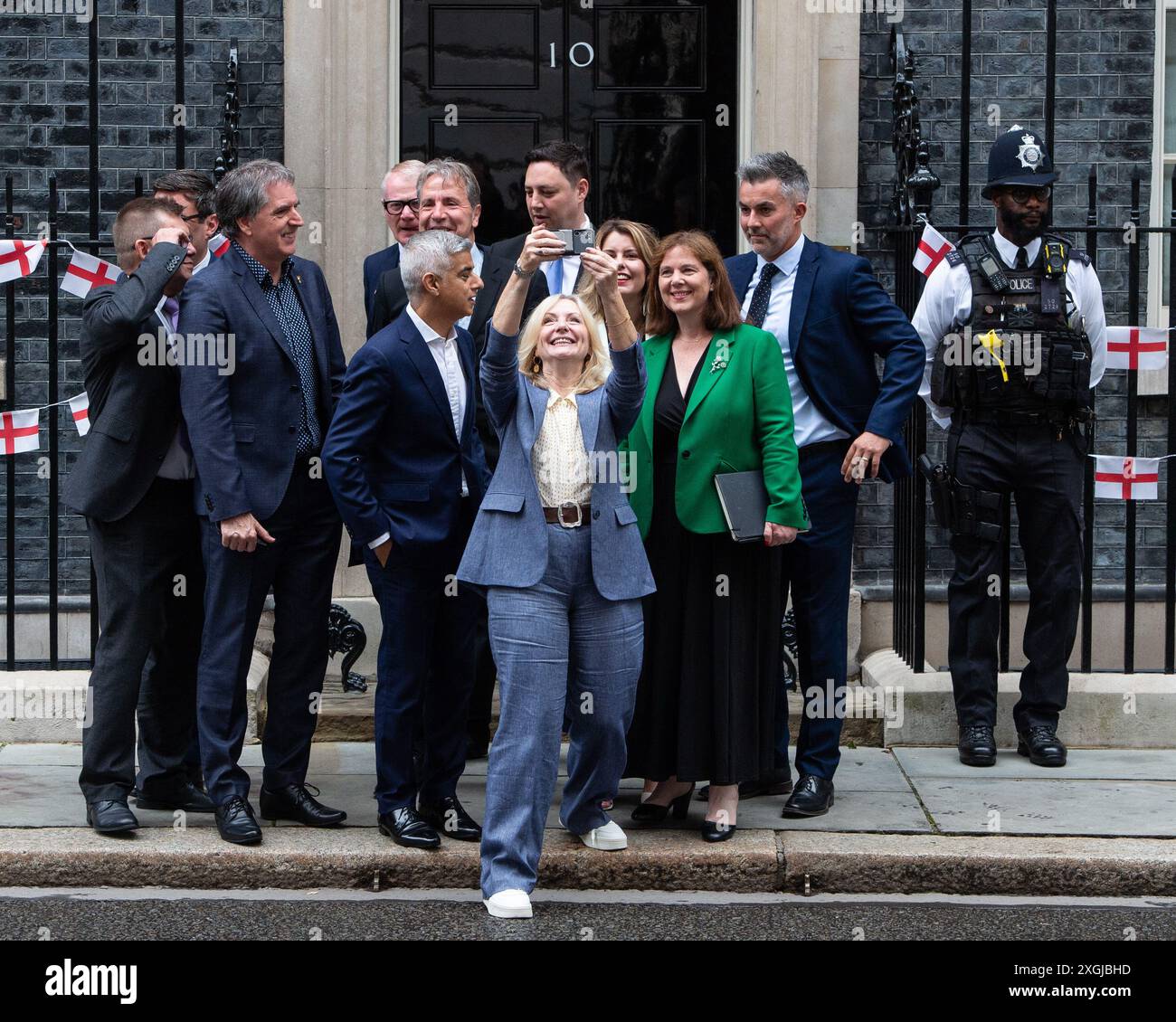 London, England, UK. 9th July, 2024. English regional mayors pose for a ...