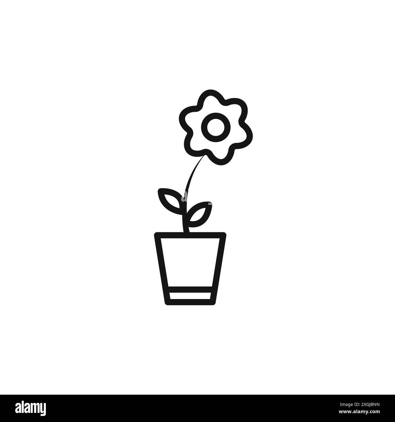 Flower in pot icon vector logo set collection for web app ui Stock ...