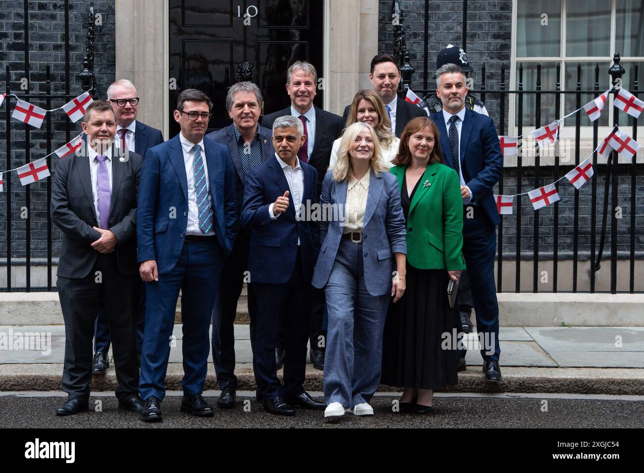 London, England, UK. 9th July, 2024. English regional mayors pose for a ...