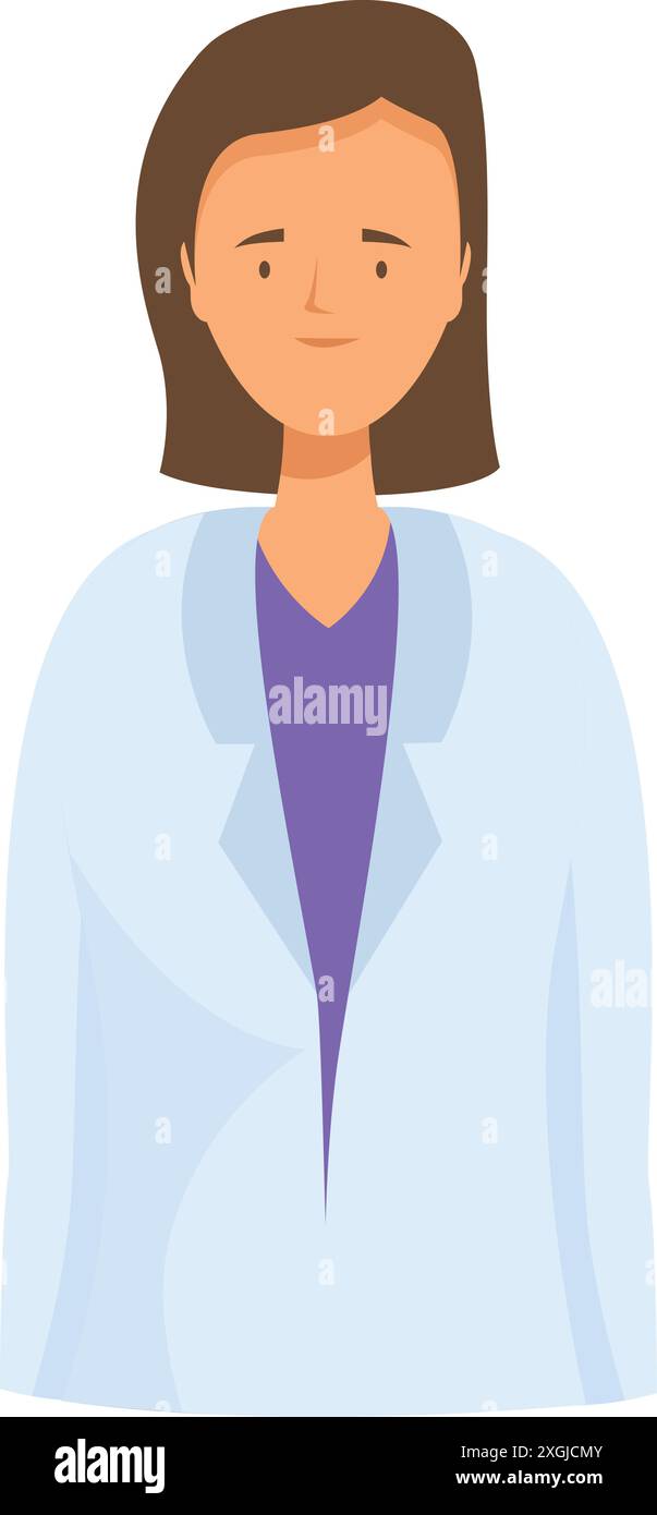 Female doctor wearing lab coat smiling character design Stock Vector ...
