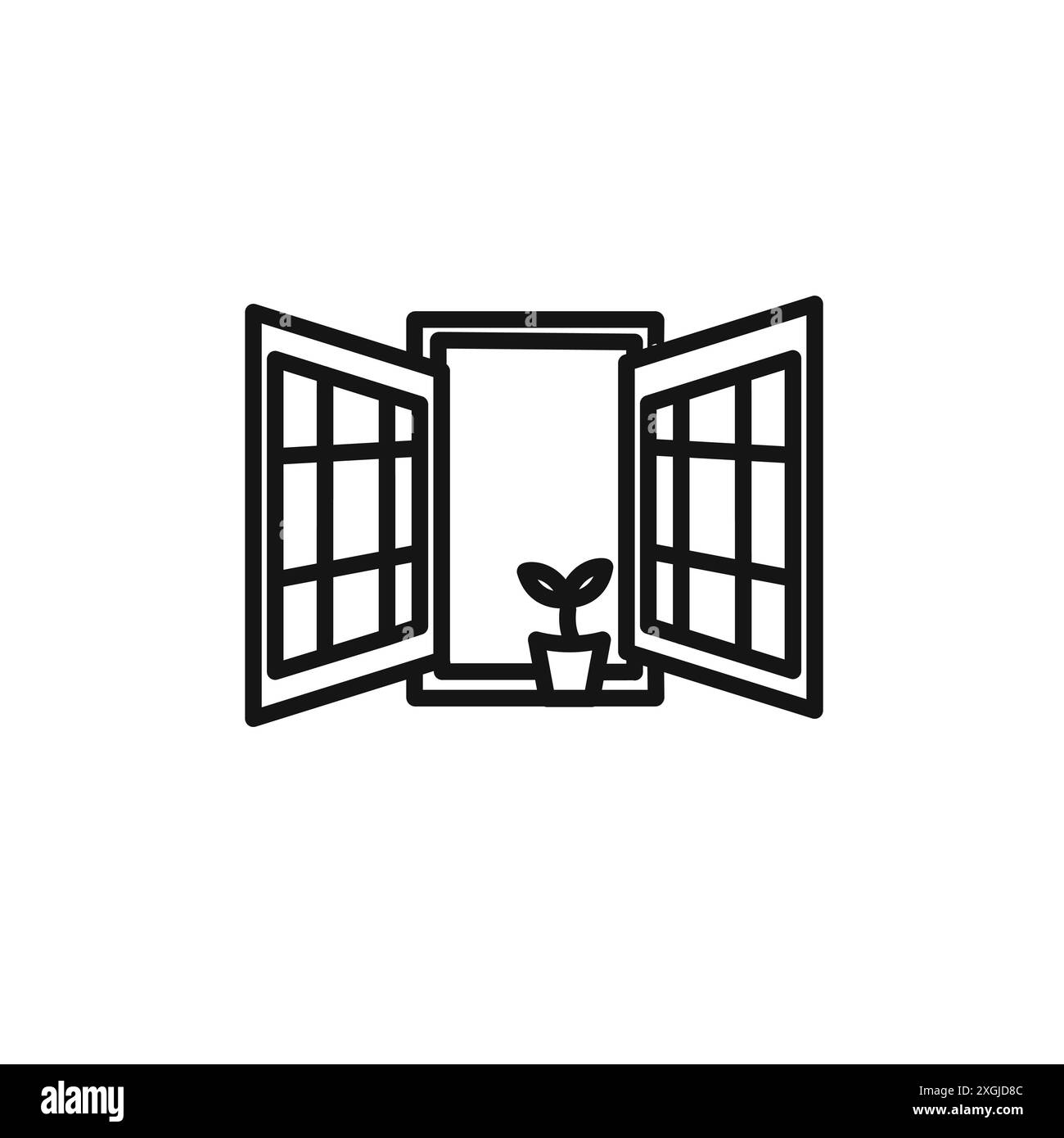 Open Windows Icon vector logo set collection for web app ui Stock ...