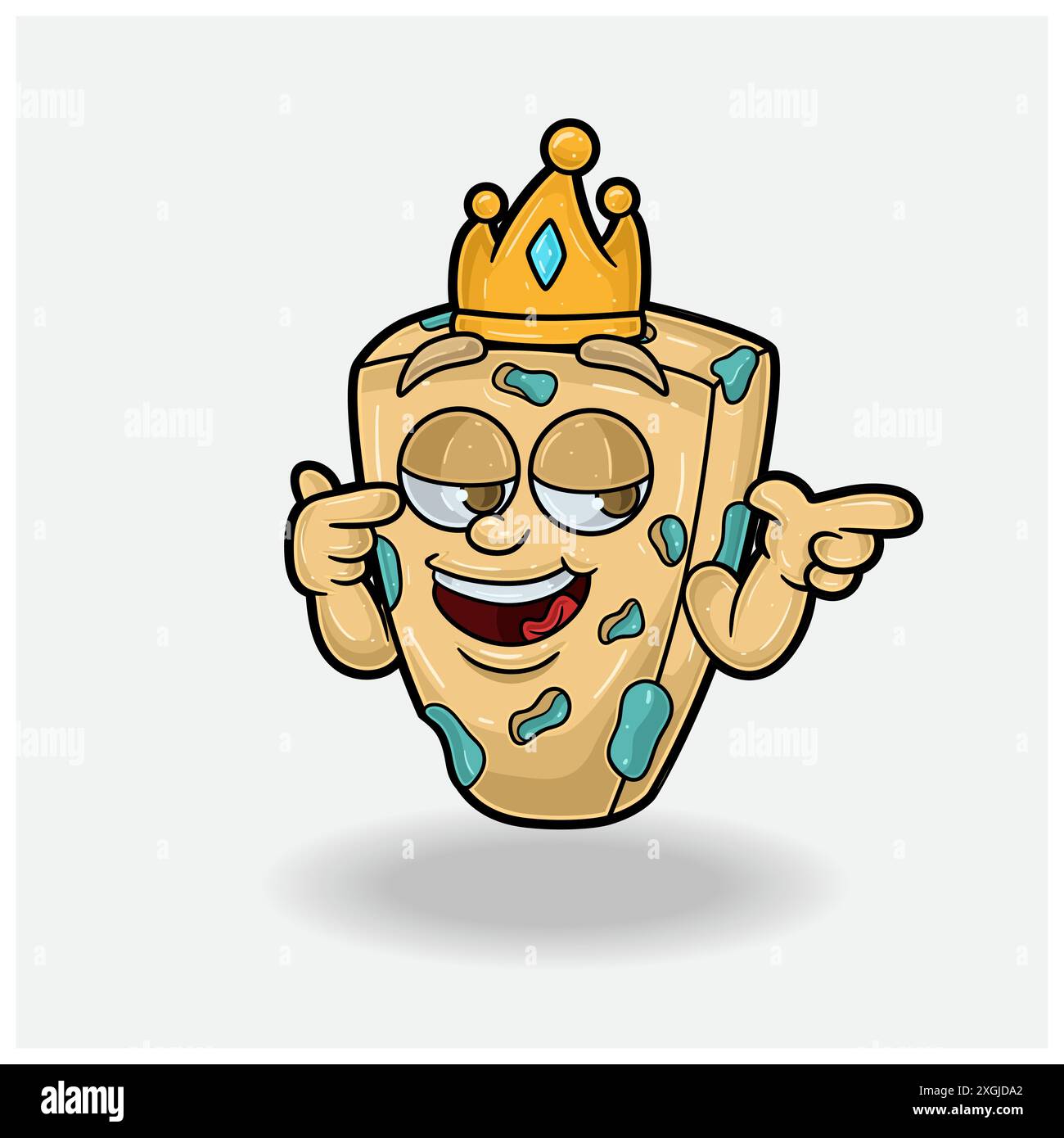 Blue Cheese With Smug expression. Mascot cartoon character for flavor ...