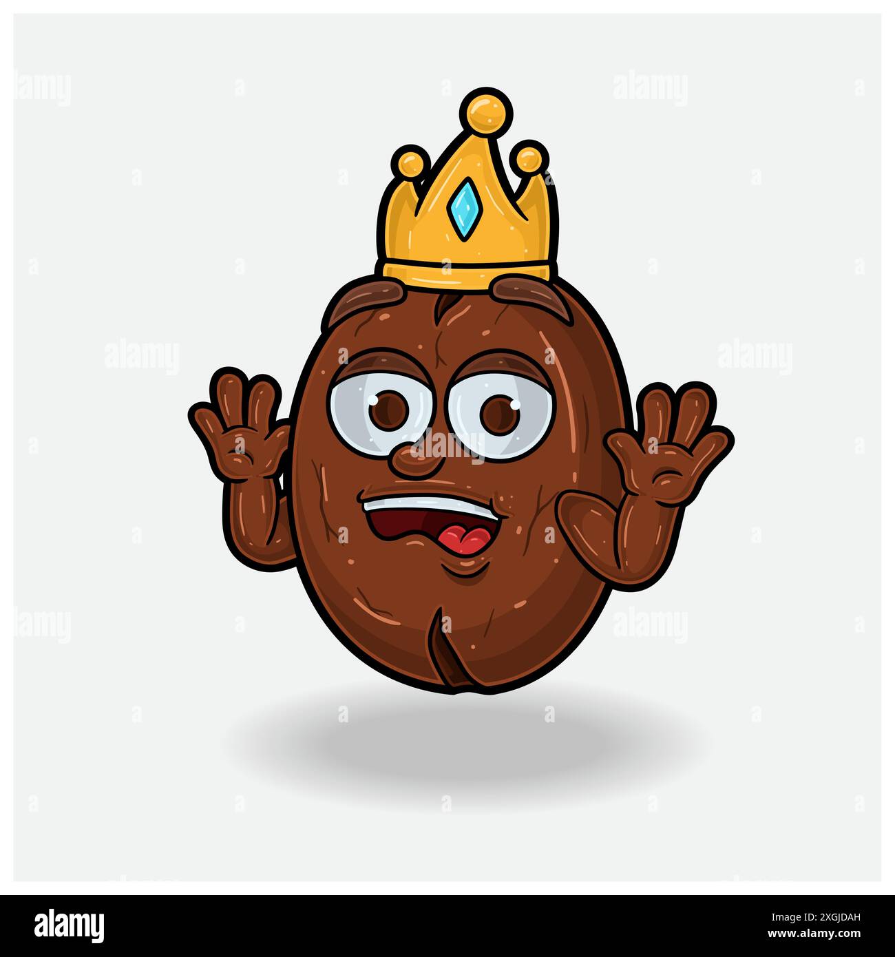 Coffee Bean With Shocked expression. Mascot cartoon character for ...