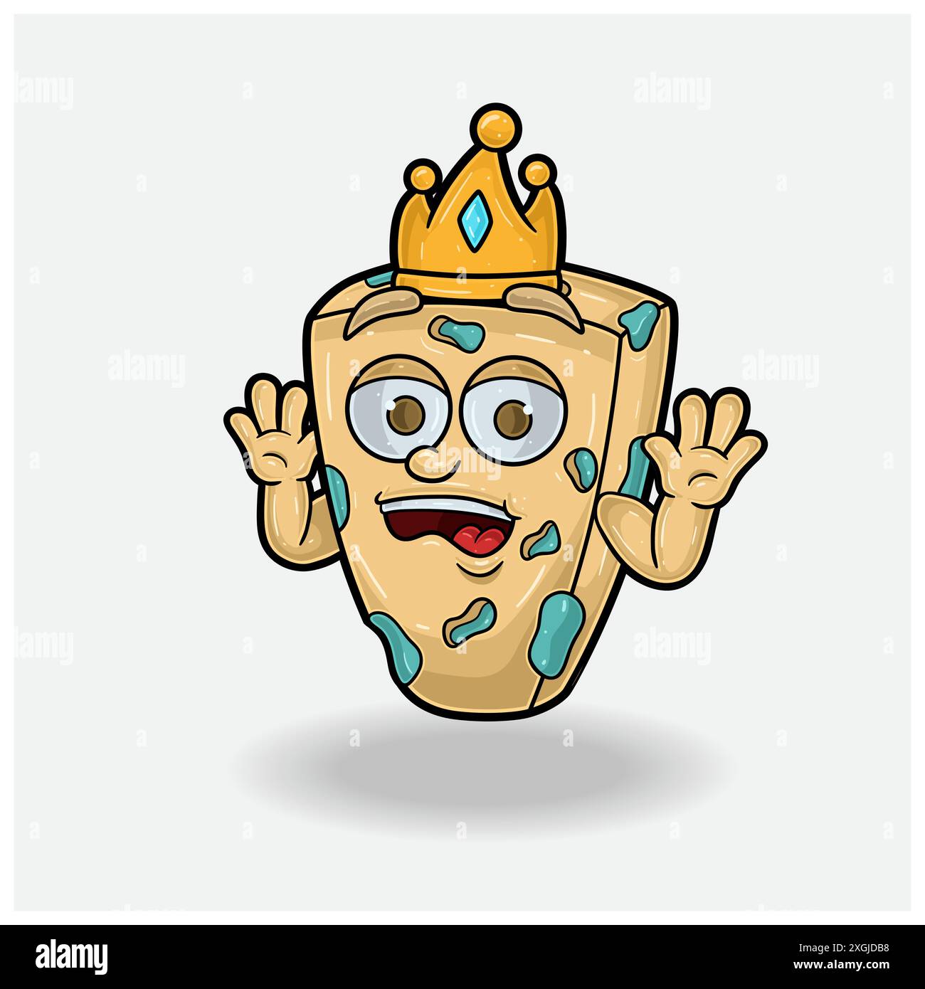 Blue Cheese With Shocked expression. Mascot cartoon character for ...