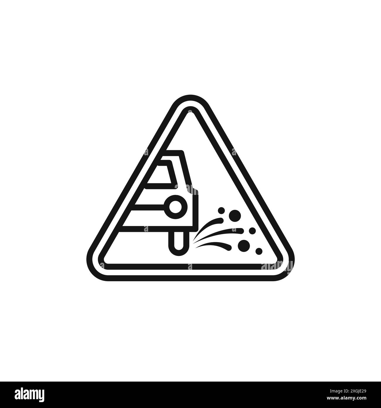 Loose Chippings Roadworks Sign Icon Vector Logo Set Collection For Web