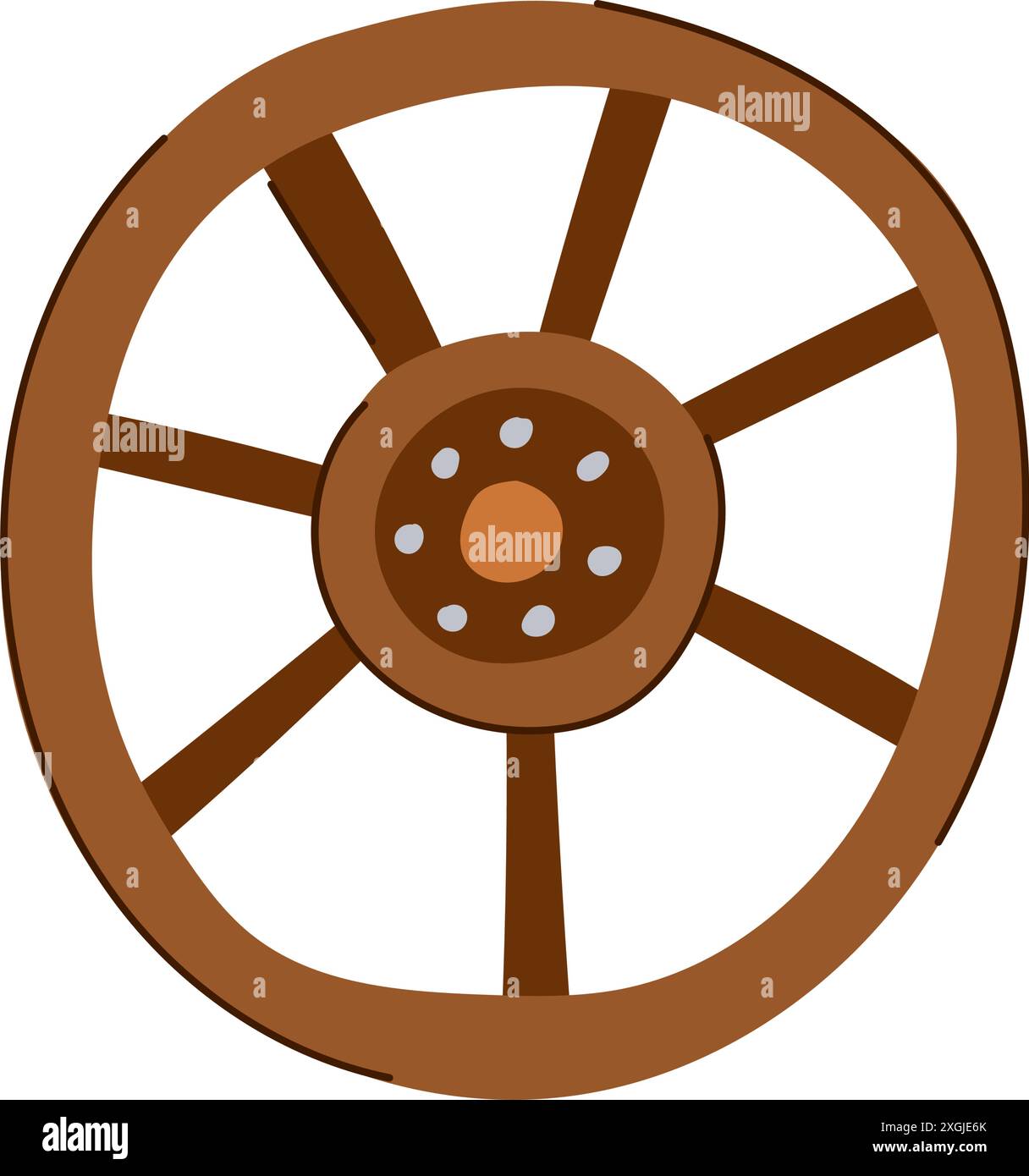 wood wheel ancient cartoon vector illustration Stock Vector Image & Art ...