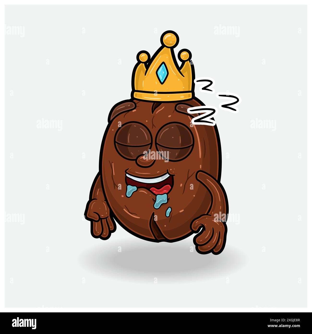 Coffee Bean With Sleep expression. Mascot cartoon character for flavor ...