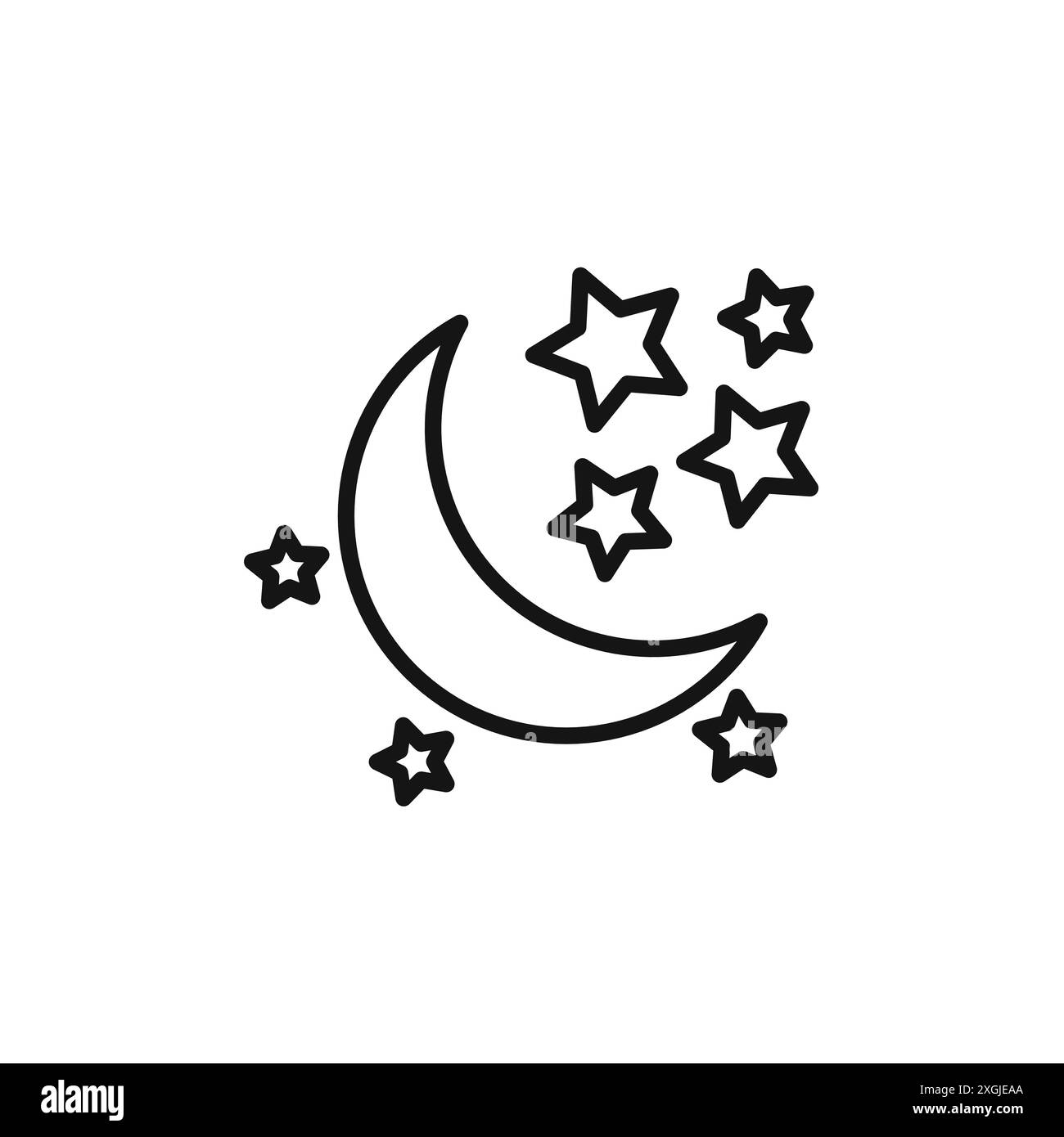 Moon and stars icon vector logo set collection for web app ui Stock ...