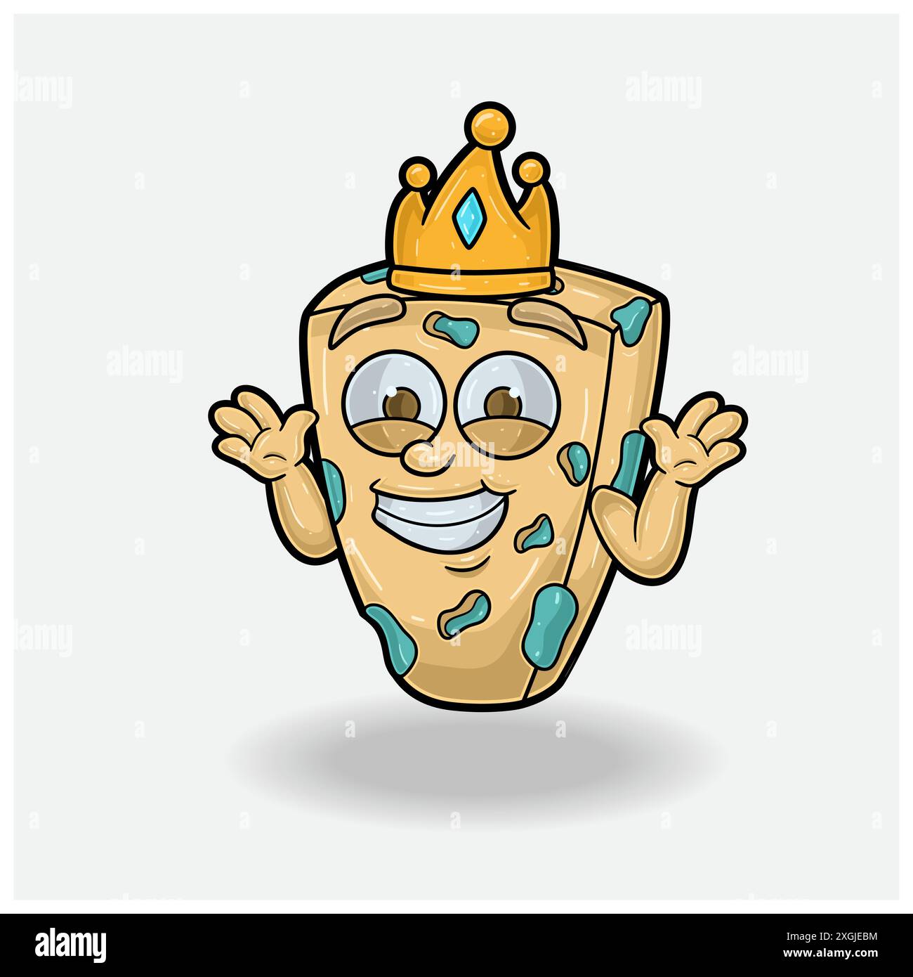 Blue Cheese With Dont Know Smile expression. Mascot cartoon character ...
