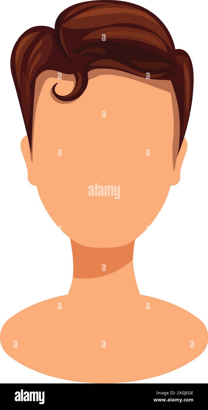 Faceless male character constructor with stylish hairdo, showing modern ...