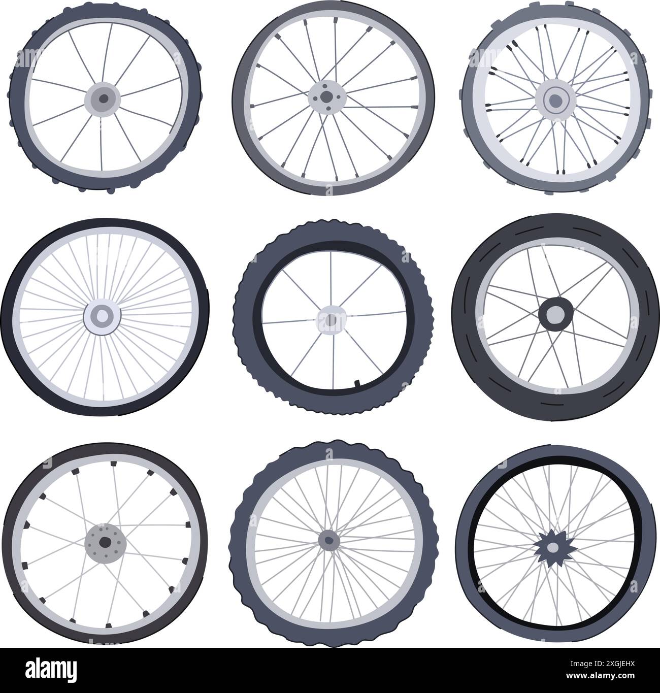 wheel bike set cartoon vector illustration Stock Vector Image & Art - Alamy