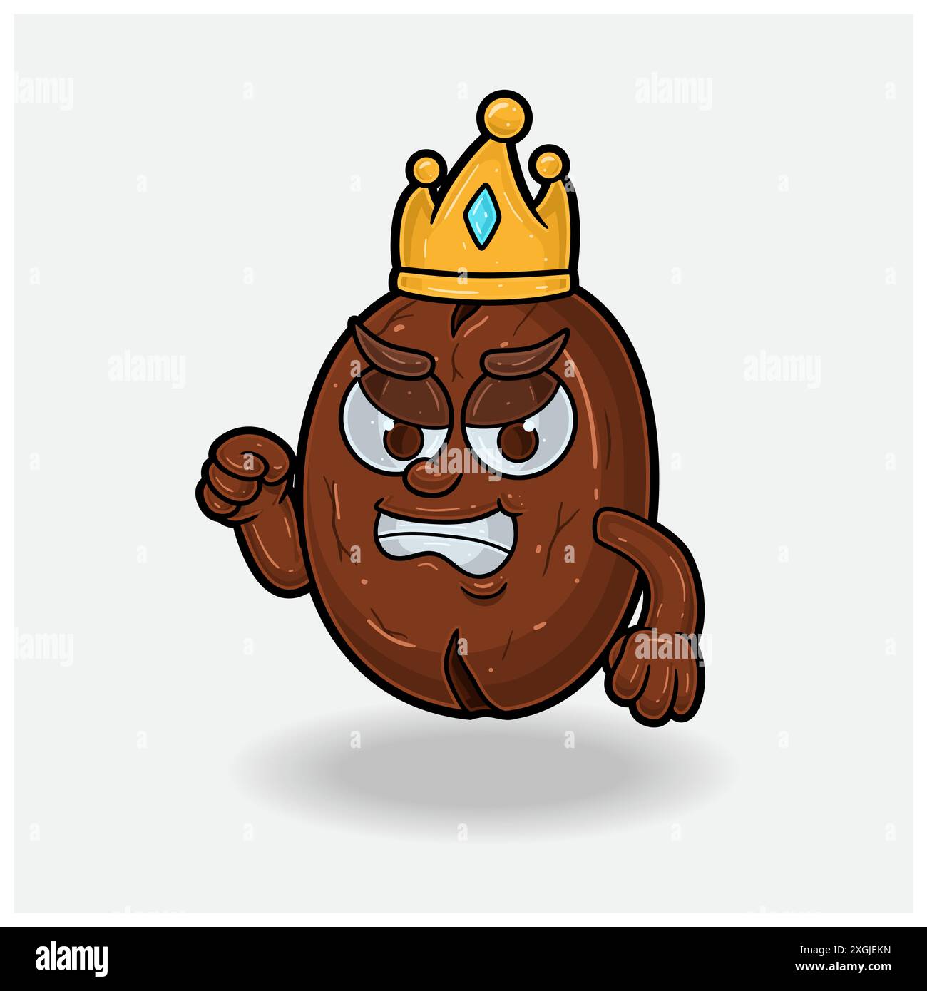 Coffee Bean With Angry expression. Mascot cartoon character for flavor ...