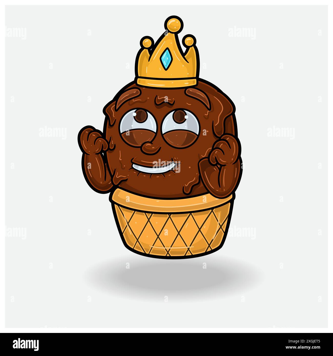 Ice cream With Happy expression. Mascot cartoon character for flavor ...