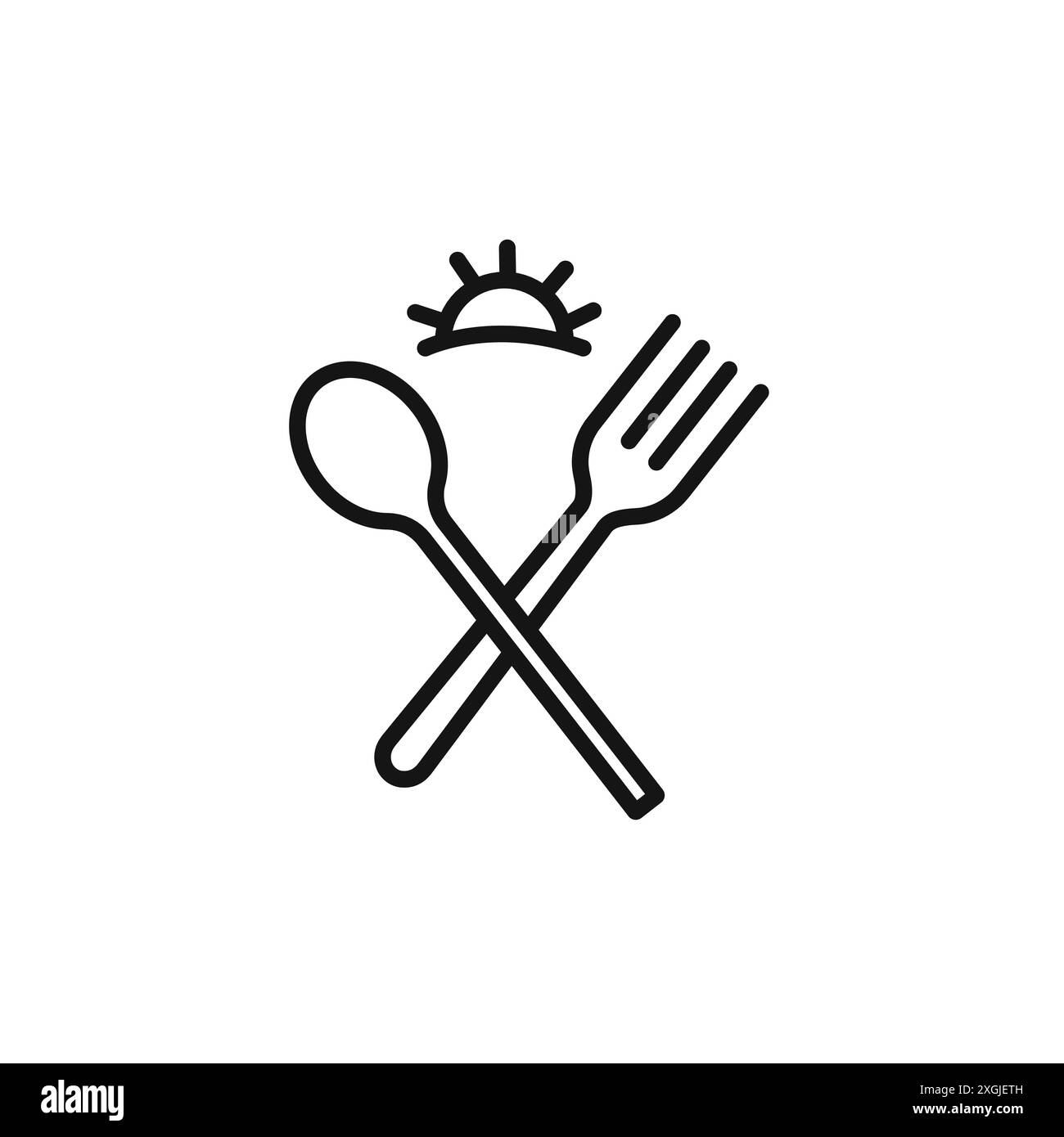 Sunrise Breakfast Icon vector logo set collection for web app ui Stock ...