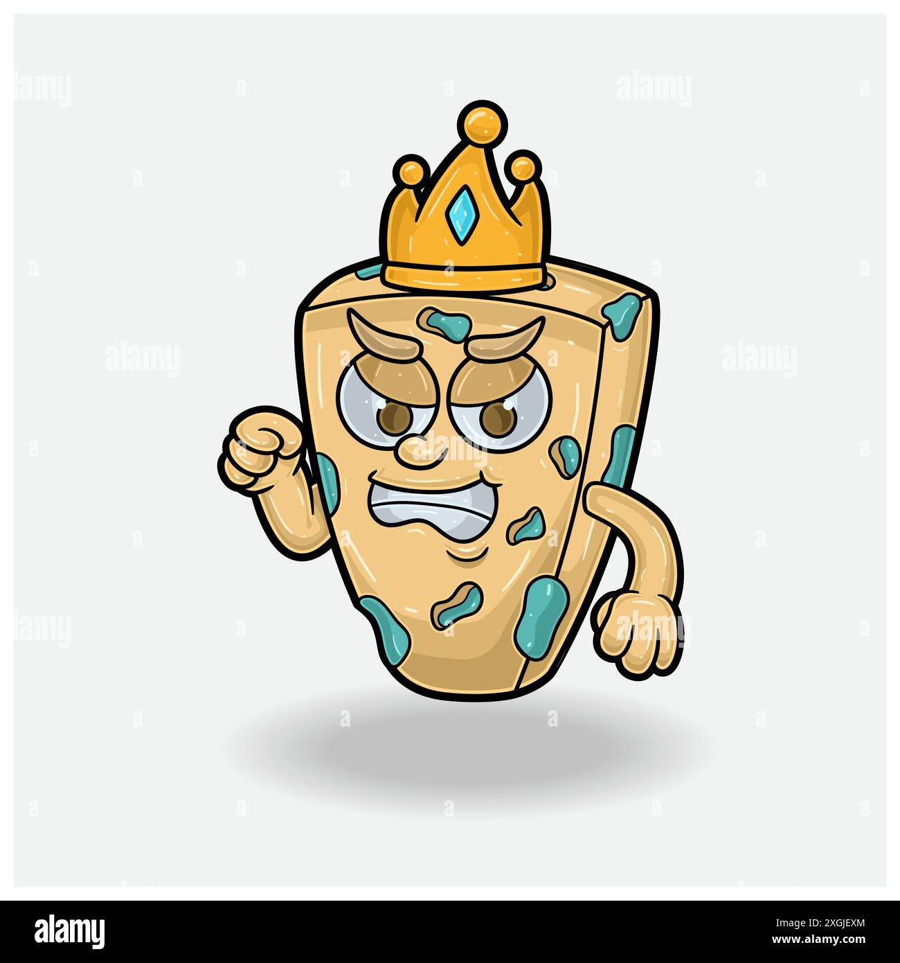 Blue Cheese With Angry expression. Mascot cartoon character for flavor ...