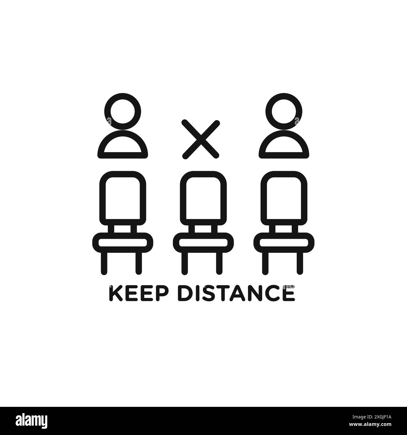 Social distancing sitting icon vector logo set collection for web app ui Stock Vector Image ...