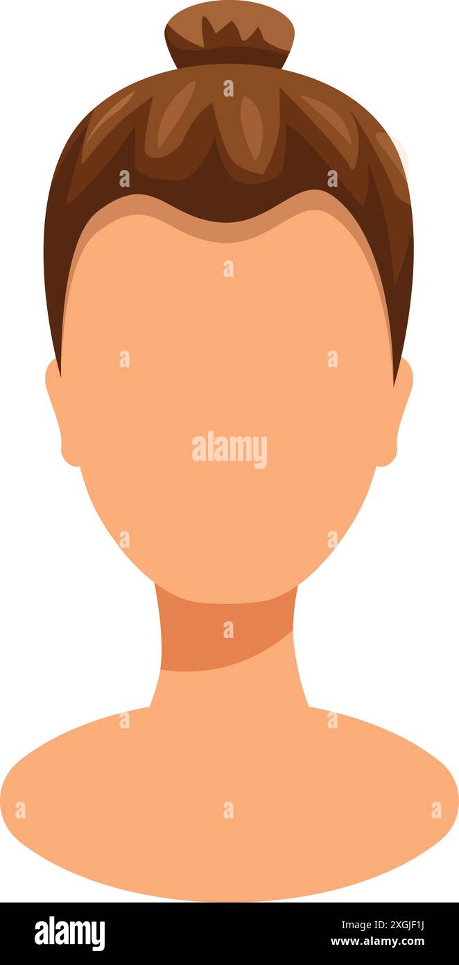 Faceless young woman is presenting hairstyle with hair bun, minimalist ...