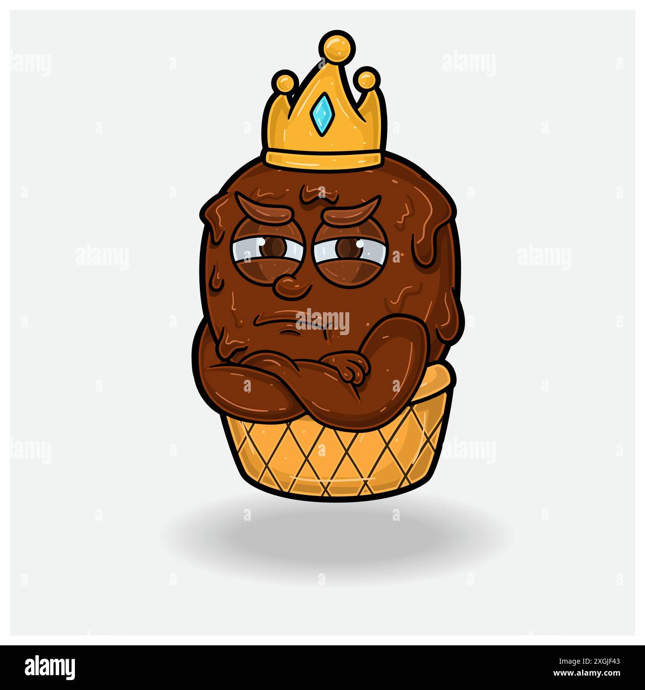 Ice cream With Jealous expression. Mascot cartoon character for flavor ...