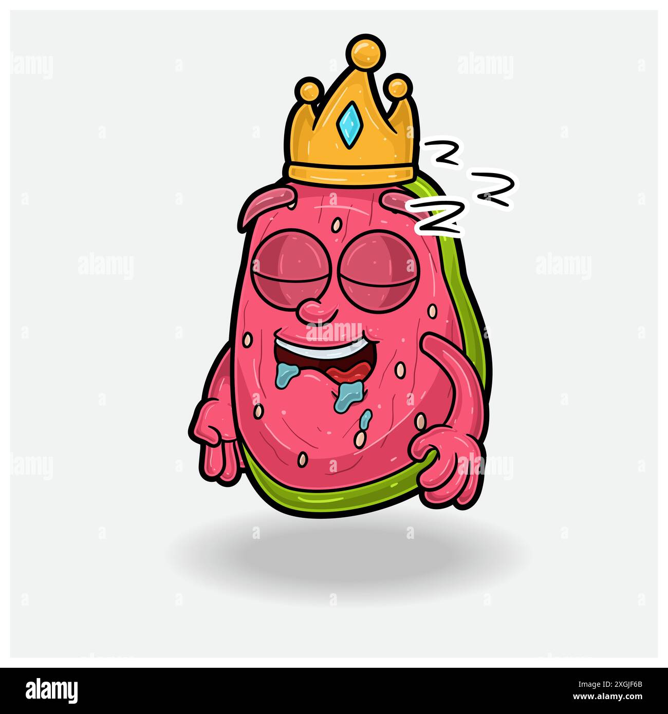 Guava Fruit With Sleep expression. Mascot cartoon character for flavor ...