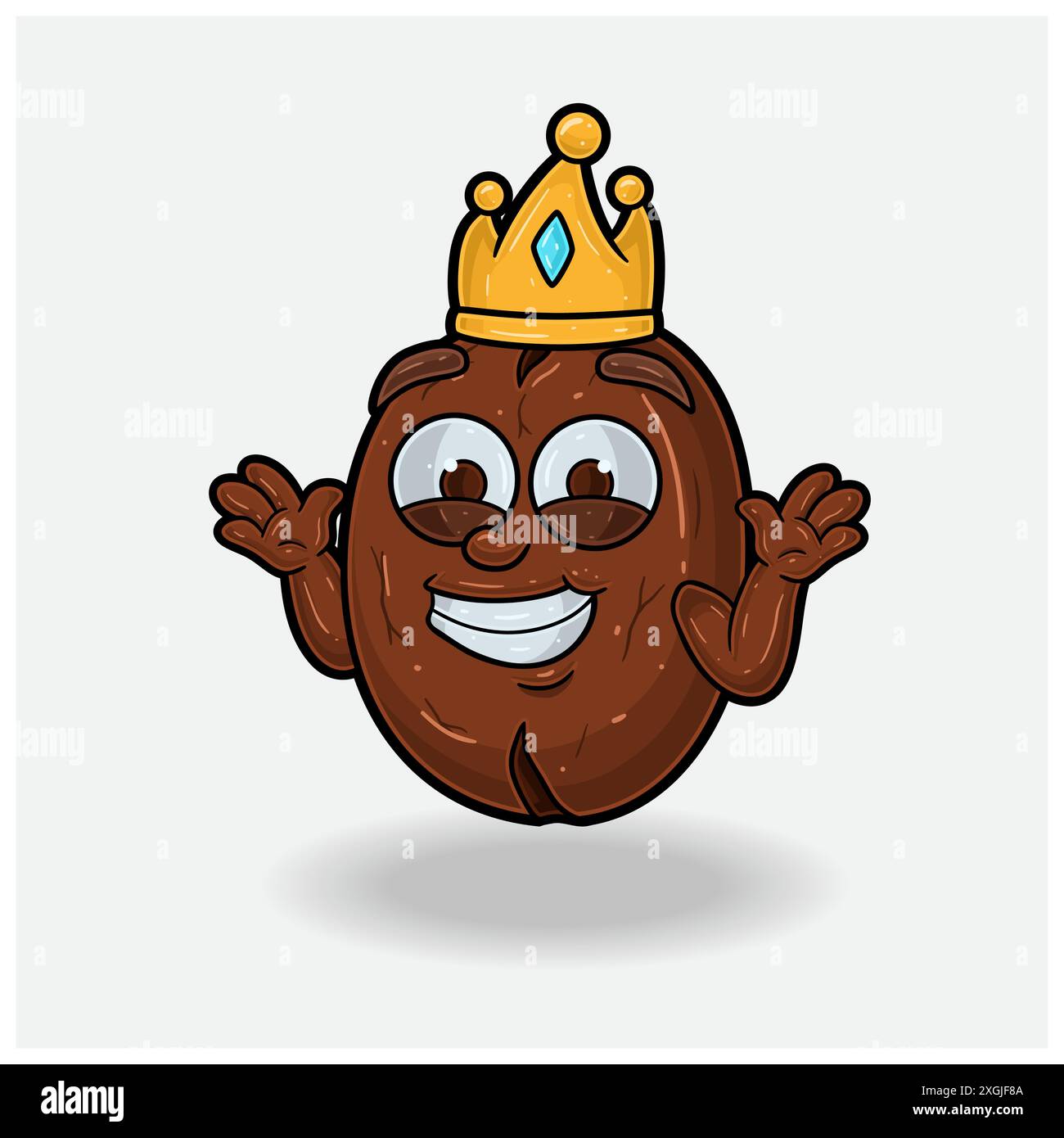 Coffee Bean With Dont Know Smile expression. Mascot cartoon character ...