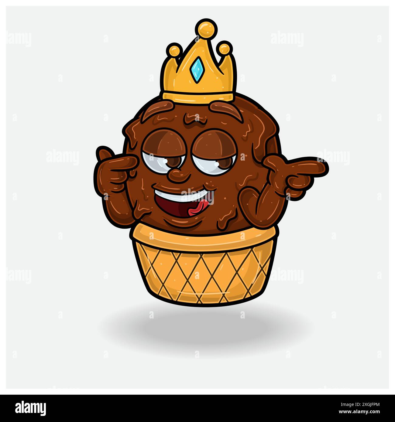 Ice cream With Smug expression. Mascot cartoon character for flavor ...